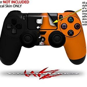 WraptorSkinz Skin Compatible with Sony PS4 Dualshock Controller PlayStation 4 Original Slim and Pro Ripped Colors Black Orange (Controller NOT Included)