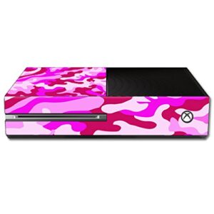 mightyskins skin compatible with microsoft xbox one - pink camo | protective, durable, and unique vinyl decal wrap cover | easy to apply, remove, and change styles | made in the usa