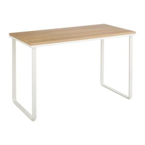 safco products simple design table desk with sled base, , beech top white legs (1943bhwh)