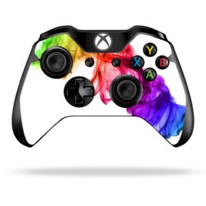 mightyskins skin compatible with microsoft xbox one or one s controller - rainbow smoke | protective, durable, and unique vinyl wrap cover | easy to apply, remove, and change styles | made in the usa