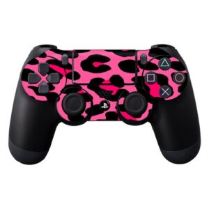 mightyskins skin compatible with sony ps4 controller - pink leopard | protective, durable, and unique vinyl decal wrap cover | easy to apply, remove, and change styles | made in the usa