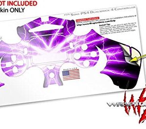 WraptorSkinz Skin Compatible with Sony PS4 Dualshock Controller PlayStation 4 Original Slim and Pro Lightning Purple (Controller NOT Included)