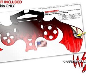 WraptorSkinz Skin compatible with Sony PS4 Dualshock Controller PlayStation 4 Original Slim and Pro Fire Red (CONTROLLER NOT INCLUDED)