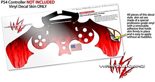 WraptorSkinz Skin compatible with Sony PS4 Dualshock Controller PlayStation 4 Original Slim and Pro Fire Red (CONTROLLER NOT INCLUDED)