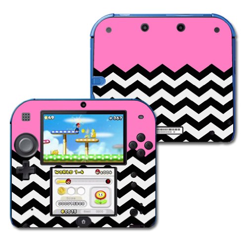 MightySkins Skin Compatible with Nintendo 2DS - Pink Chevron | Protective, Durable, and Unique Vinyl Decal wrap Cover | Easy to Apply, Remove, and Change Styles | Made in The USA