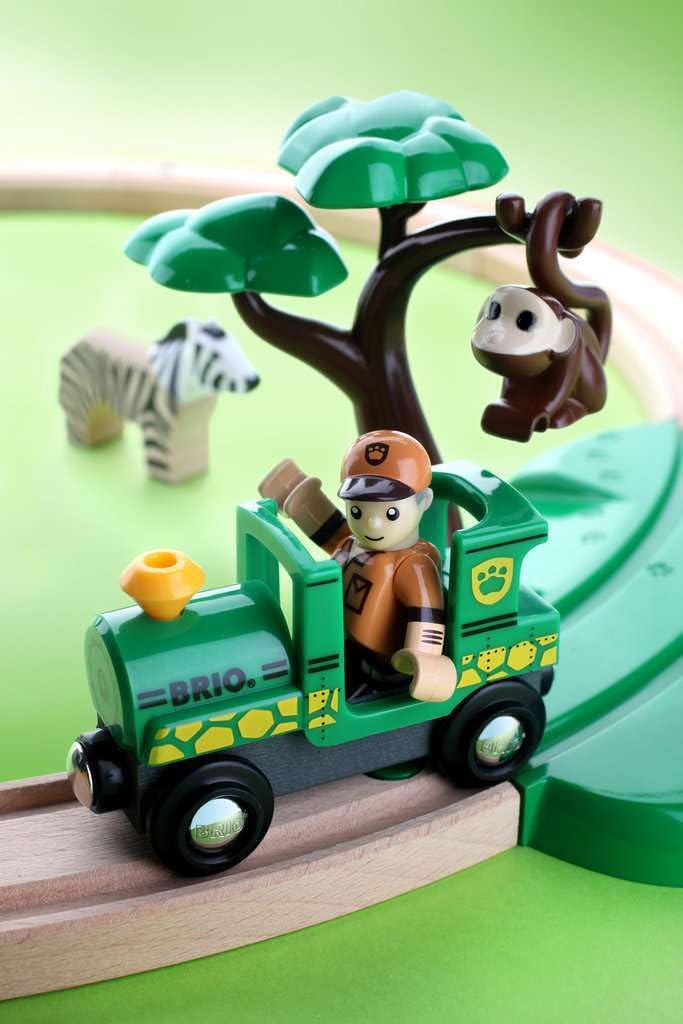 BRIO World - 33720 Safari Railway Set - Imaginitive Wooden Toy Train Set for Toddlers | Creative Play | Expansion Compatible |Safety Tested | Ideal for Kids Age 3 and Up