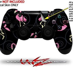 WraptorSkinz Skin Compatible with Sony PS4 Dualshock Controller PlayStation 4 Original Slim and Pro Flamingos on Black (Controller NOT Included)