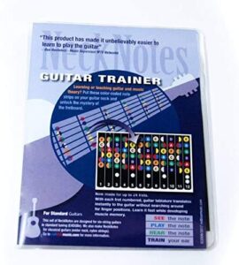 necknotes guitar trainer | color coded fretboard fret map guitar note stickers for beginner to advanced learning of guitar and music theory | standard edition (for acoustic and electric guitars)