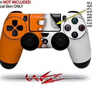 WraptorSkinz Skin Compatible with Sony PS4 Dualshock Controller PlayStation 4 Original Slim and Pro Ripped Colors Orange White (Controller NOT Included)