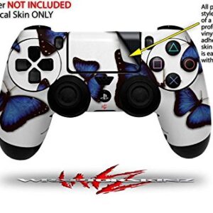 WraptorSkinz Skin Compatible with Sony PS4 Dualshock Controller PlayStation 4 Original Slim and Pro Butterflies Blue (Controller NOT Included)