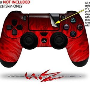 WraptorSkinz Skin compatible with Sony PS4 Dualshock Controller PlayStation 4 Original Slim and Pro Fire Red (CONTROLLER NOT INCLUDED)