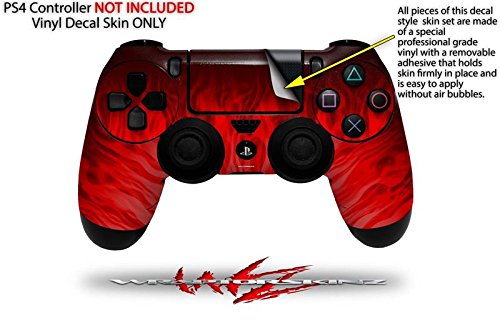 WraptorSkinz Skin compatible with Sony PS4 Dualshock Controller PlayStation 4 Original Slim and Pro Fire Red (CONTROLLER NOT INCLUDED)