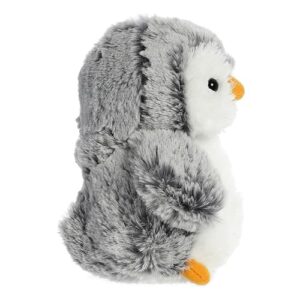 Aurora® Playful Pompom Penguin™ Mini Stuffed Animal - Vibrant Companions - Endless Fun - Gray 6 Inches