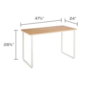 Safco Products Simple Design Table Desk with Sled Base, , Beech Top White Legs (1943BHWH)