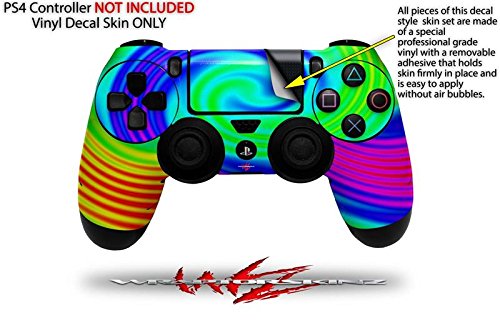 WraptorSkinz Skin Compatible with Sony PS4 Dualshock Controller PlayStation 4 Original Slim and Pro Rainbow Swirl (Controller NOT Included)