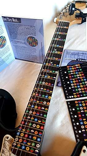 NeckNotes Guitar Trainer | Color Coded Fretboard Fret Map Guitar Note Stickers for Beginner to Advanced Learning of Guitar and Music Theory | Standard Edition (For Acoustic and Electric Guitars)