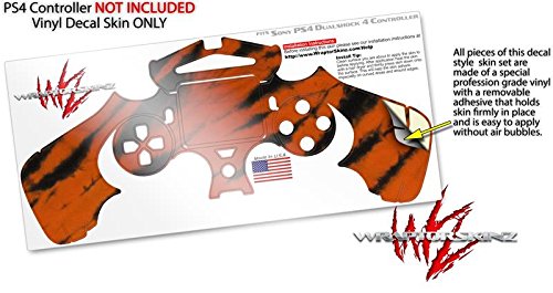 WraptorSkinz Vinyl Decal Skin compatible with Sony PS4 Controller PlayStation 4 Original Slim and Pro Tie Dye Bengal Side Stripes (CONTROLLER NOT INCLUDED)