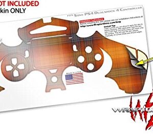 WraptorSkinz Skin Compatible with Sony PS4 Dualshock Controller PlayStation 4 Original Slim and Pro Plaid Pumpkin Orange (Controller NOT Included)