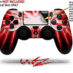 WraptorSkinz Skin Compatible with Sony PS4 Dualshock Controller PlayStation 4 Original Slim and Pro Lightning Red (Controller NOT Included)