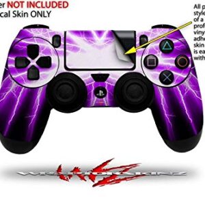 WraptorSkinz Skin Compatible with Sony PS4 Dualshock Controller PlayStation 4 Original Slim and Pro Lightning Purple (Controller NOT Included)