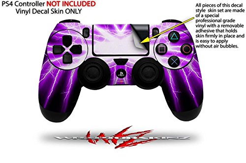 WraptorSkinz Skin Compatible with Sony PS4 Dualshock Controller PlayStation 4 Original Slim and Pro Lightning Purple (Controller NOT Included)