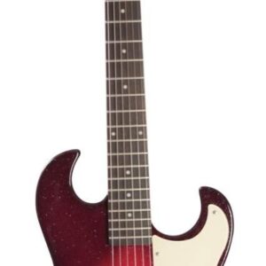 Silvertone Classic 1449-RSFB Solid-Body Electric Guitar, Red/Silver Flake Burst