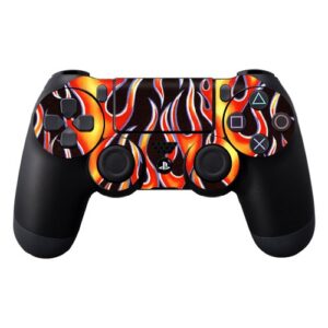 mightyskins skin compatible with sony ps4 controller - hot flames | protective, durable, and unique vinyl decal wrap cover | easy to apply, remove, and change styles | made in the usa