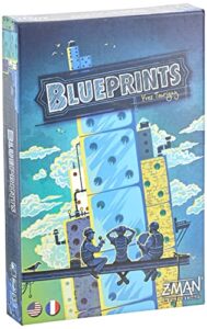 blueprints board game - architectural strategy game for building marvels with wood, glass, stone, and more! family game for kids & adults, ages 13+, 2-4 players, 30 min playtime, made by z-man games