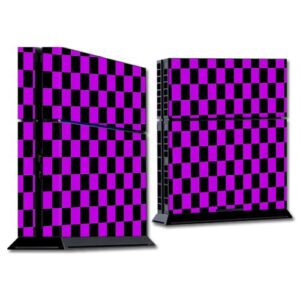 mightyskins skin compatible with sony playstation 4 ps4 console wrap sticker skins purple check