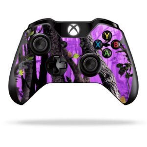 mightyskins skin compatible with microsoft xbox one or one s controller - purple tree camo | protective, durable, and unique vinyl wrap cover | easy to apply, remove | made in the usa