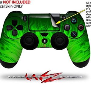 WraptorSkinz Skin compatible with Sony PS4 Dualshock Controller PlayStation 4 Original Slim and Pro Fire Green (CONTROLLER NOT INCLUDED)