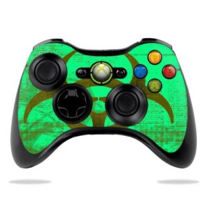 mightyskins skin compatible with microsoft xbox 360 controller - biohazard | protective, durable, and unique vinyl decal wrap cover | easy to apply, remove, and change styles | made in the usa