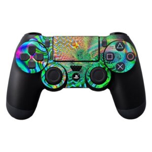 mightyskins skin compatible with sony ps4 controller - psychedelic | protective, durable, and unique vinyl decal wrap cover | easy to apply, remove, and change styles | made in the usa