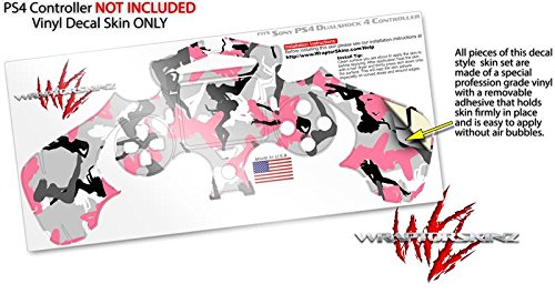 WraptorSkinz Skin Compatible with Sony PS4 Dualshock Controller PlayStation 4 Original Slim and Pro Sexy Girl Silhouette Camo Pink (Controller NOT Included)