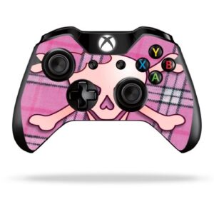 protective vinyl skin decal skin compatible with microsoft xbox one/one s controller wrap sticker skins pink bow skull