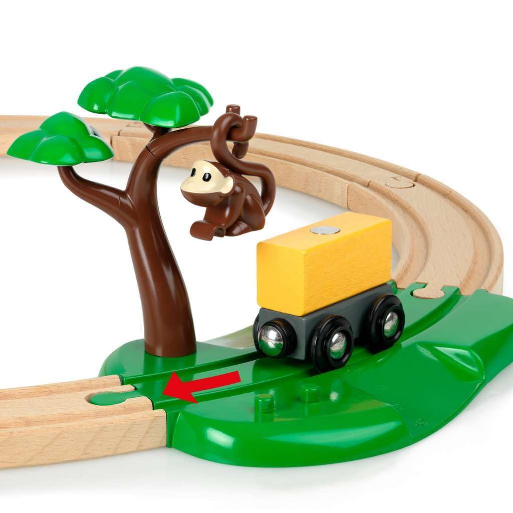 BRIO World - 33720 Safari Railway Set - Imaginitive Wooden Toy Train Set for Toddlers | Creative Play | Expansion Compatible |Safety Tested | Ideal for Kids Age 3 and Up