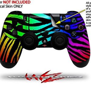 WraptorSkinz Vinyl Decal Skin Compatible with Sony PS4 Controller PlayStation 4 Original Slim and Pro Rainbow Zebra (Controller NOT Included)