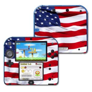 mightyskins skin compatible with nintendo 2ds - american flag | protective, durable, and unique vinyl decal wrap cover | easy to apply, remove, and change styles | made in the usa