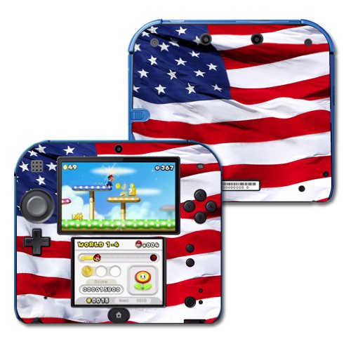 MightySkins Skin Compatible with Nintendo 2DS - American Flag | Protective, Durable, and Unique Vinyl Decal wrap Cover | Easy to Apply, Remove, and Change Styles | Made in The USA