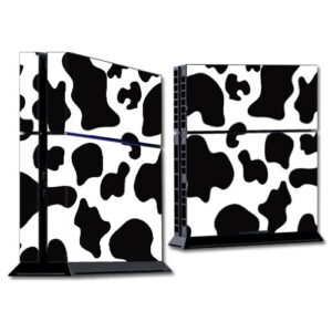 mightyskins skin compatible with sony ps4 console - cow print | protective, durable, and unique vinyl decal wrap cover | easy to apply, remove, and change styles | made in the usa