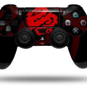 WraptorSkinz Skin Compatible with Sony PS4 Dualshock Controller PlayStation 4 Original Slim and Pro Oriental Dragon Red on Black (Controller NOT Included)