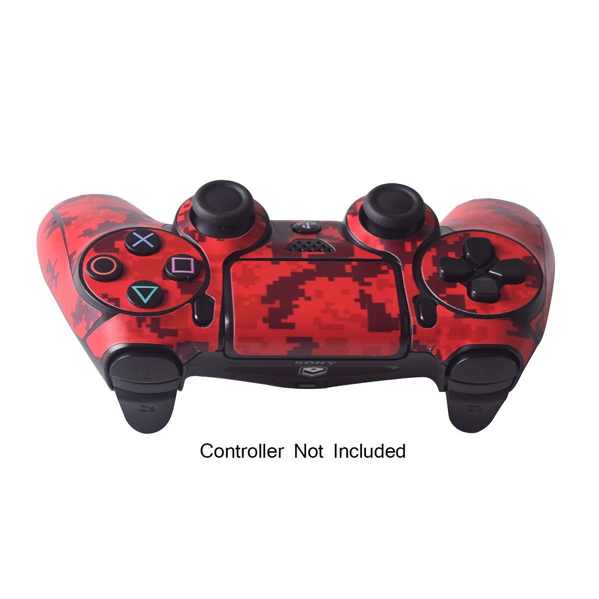 Designer Skin Compatible with PS4 Controller, Decal Sticker Compatible with Sony PlayStation 4 DualShock Controller - Digicamo Red