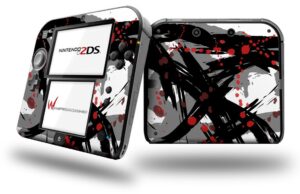 abstract 02 red - wraptorskinz decal style vinyl skin compatible with nintendo 2ds (2ds not included)