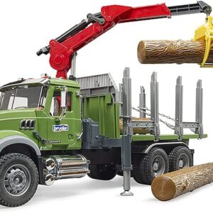 Mack Granite Timber Truck with Loading Crane and 3 Trunks