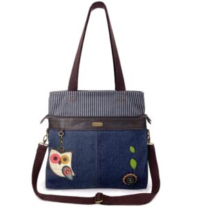 chala patch cross-body canvas messenger bag- owl-ii (mauve red)