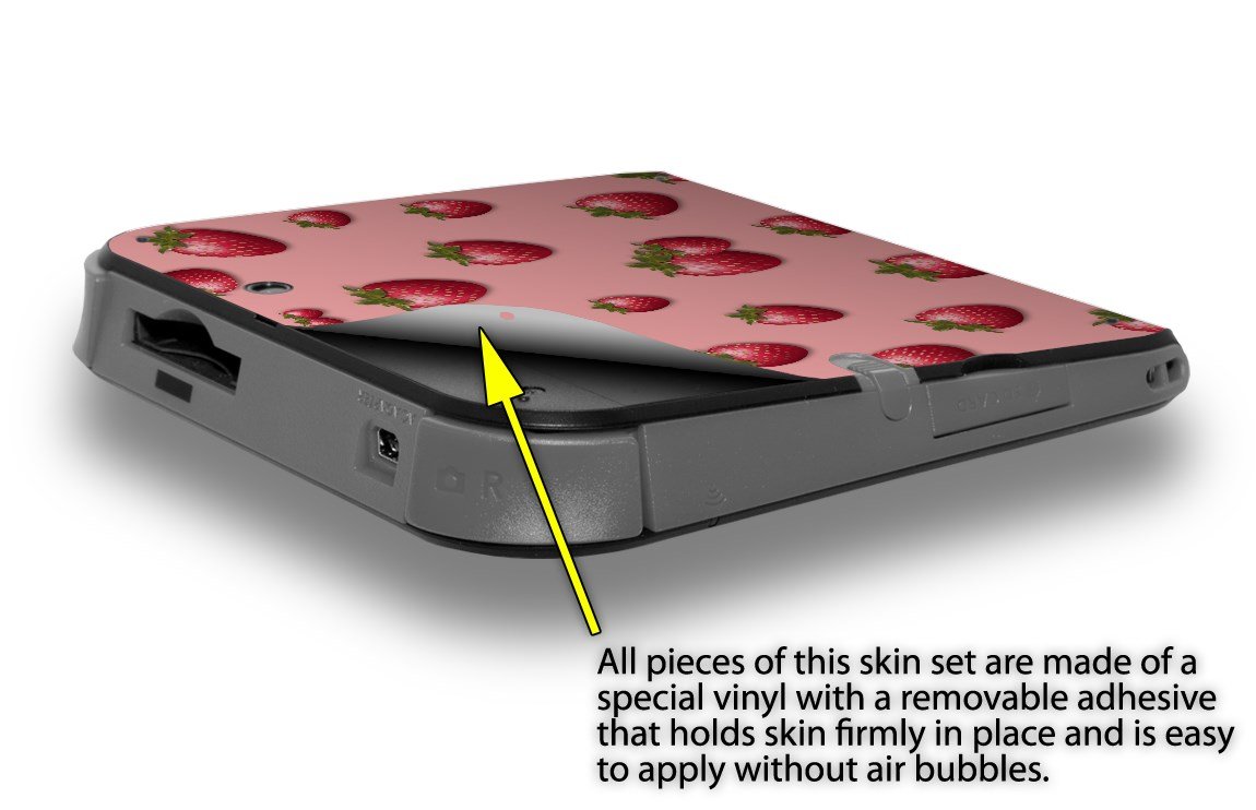 Strawberries on Pink - WraptorSkinz Decal Style Vinyl Skin Compatible With Nintendo 2DS (2DS NOT INCLUDED)