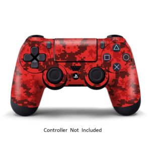 designer skin compatible with ps4 controller, decal sticker compatible with sony playstation 4 dualshock controller - digicamo red