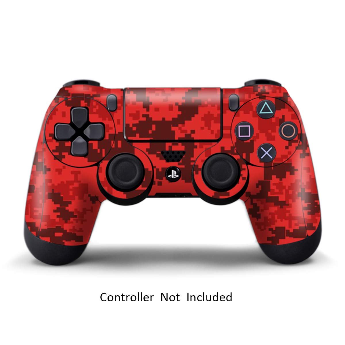 Designer Skin Compatible with PS4 Controller, Decal Sticker Compatible with Sony PlayStation 4 DualShock Controller - Digicamo Red