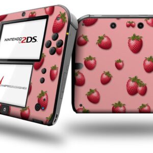 Strawberries on Pink - WraptorSkinz Decal Style Vinyl Skin Compatible With Nintendo 2DS (2DS NOT INCLUDED)