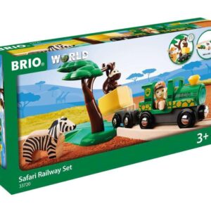 BRIO World - 33720 Safari Railway Set - Imaginitive Wooden Toy Train Set for Toddlers | Creative Play | Expansion Compatible |Safety Tested | Ideal for Kids Age 3 and Up